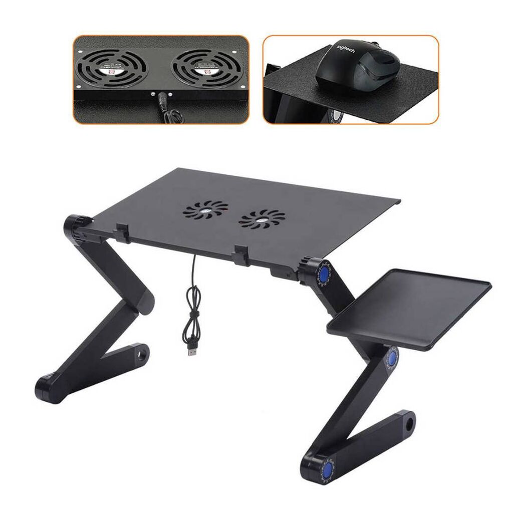 Prilagodljiv stočić/stalak za laptop sa hlađenjem - Ergonomski
