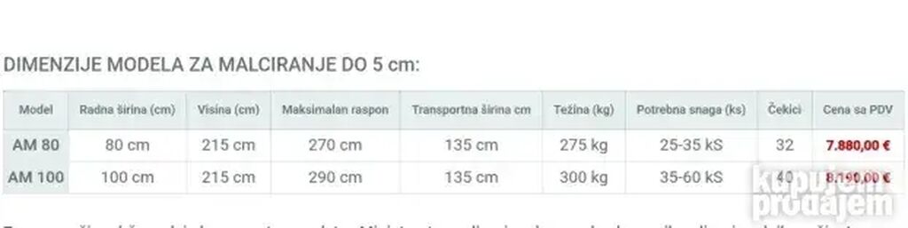 ITALIJANSKI TARUP ZA GRANJE AM | MALČER | UDARNI ČEKIĆARTarup za