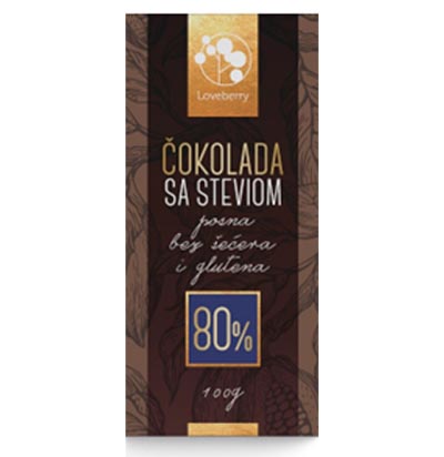 Crna cokolada 80% kakao delova 100g – Loveberry