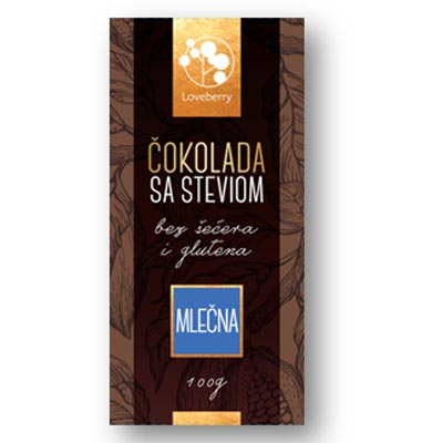 Mlecna cokolada Loveberry sa steviom 100g