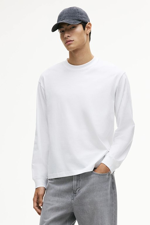 MAJICA OD ŽERSEJA DUGIH RUKAVA LOOSE FIT