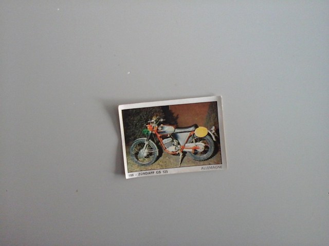 Moto 2000 sličica 188 Zundapp GS 125 Allemagne Panini