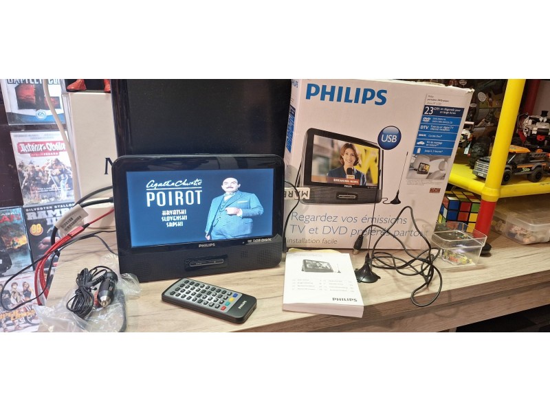PHILIPS Portable DVD Player Wide screen HD 9 LCD Tv