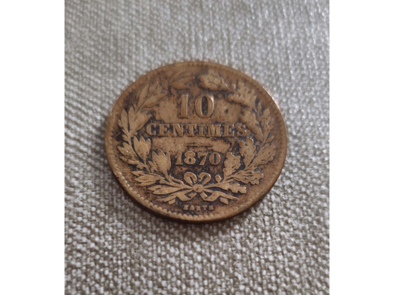 10 Centimes 1870 Ređe!Bez tačke iznad BARTH. Broj 32.