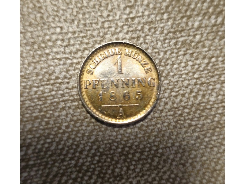 1 Pfenning 1865 A! REĐE! Broj 26.