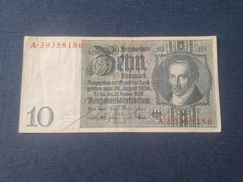 Nemački Rajh 10 Maraka 1929 Lepa
