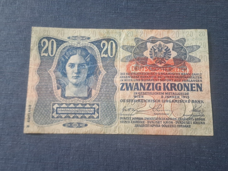 Austougarska 20 Kruna 1913 Solidna