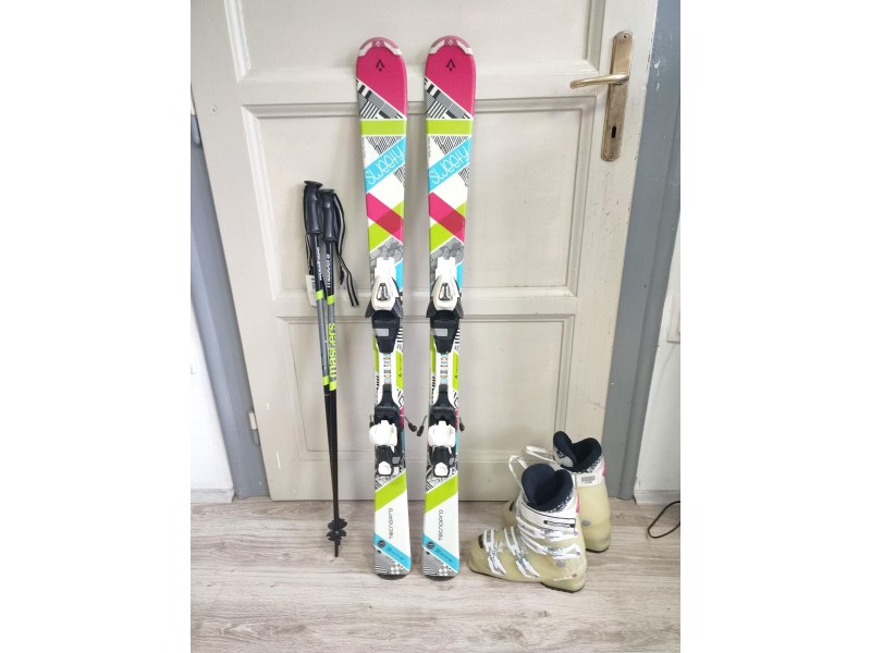 Dečiji ski komplet SKIJE 120+PANCER.35-37+ŠTAPOVI 90cm