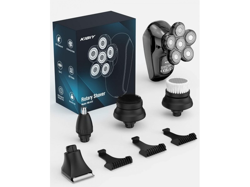 Kibiy bežični LED brijač za glavu za muškarce-7D rotaci