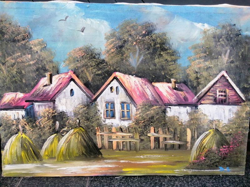Jutro na selu 80x60cm ulje na platnu