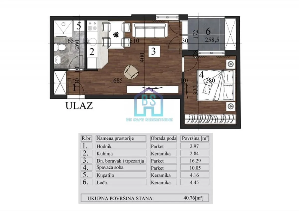 Prodaja, jednosoban stan, 41m2, Grbavica, Novi Sad, Novi Sad