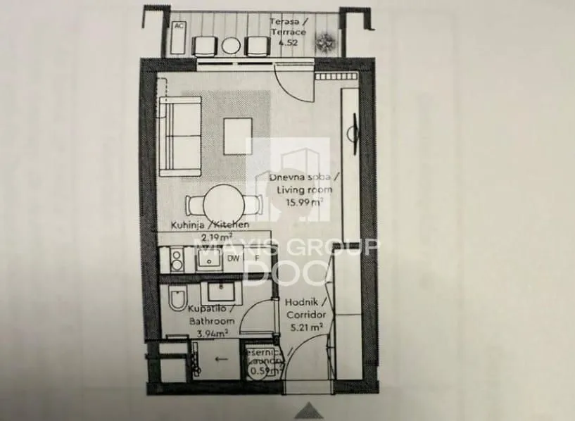 Prodaja, jednosoban stan, 32m2, Savski Venac, Beograd