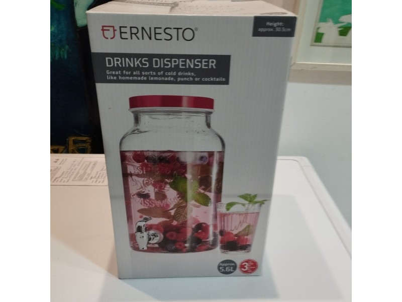 NOV NEKORIŠĆEN STAKLENI KANISTER SA SLAVINOM-5,6 L