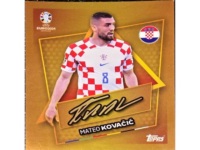 Sličica EURO 2024 Topps CRO SP sa potpisom