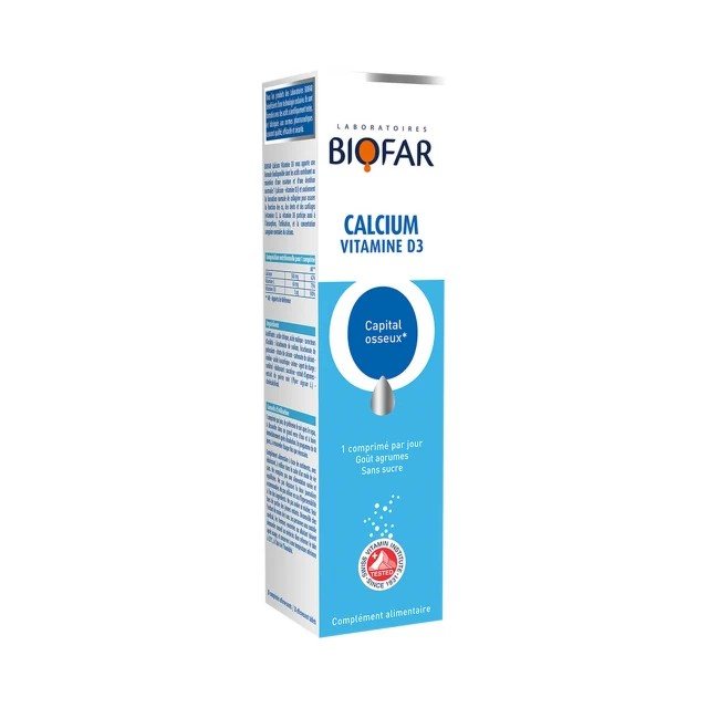 BIOFAR KALCIJUM 500MG + VITAMIN D3 ŠUMEĆE TABLETE A20