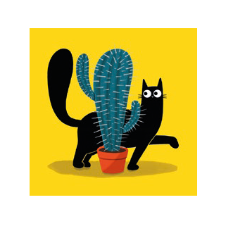 Čestitka - Cat and Cactus