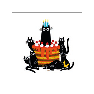 Čestitka - Cats and Birthday Cake