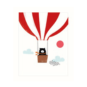 Čestitka - Bear Hot Air Balloon