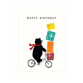 Čestitka - Bear on Bicycle