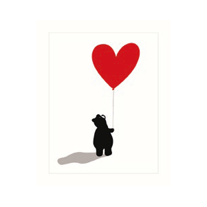 Čestitka - Bear and Heart Balloon