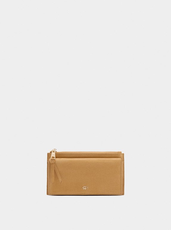 WALLET WITH SUEDE EFFECT L