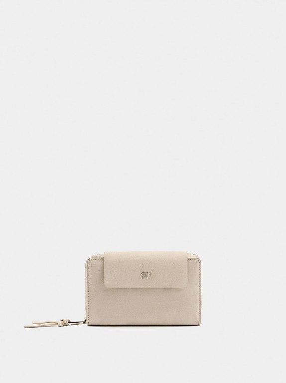 WALLET WITH SUEDE EFFECT