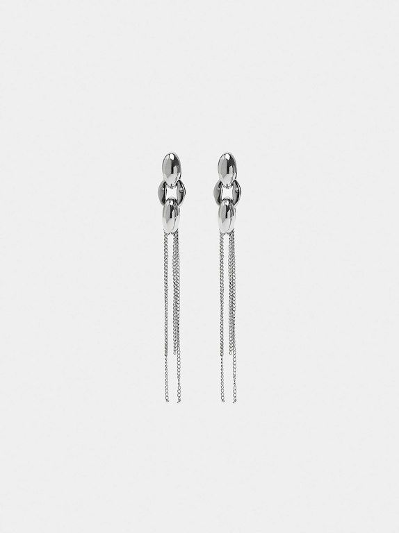 LONG EARRINGS WITH CHAINS - STAINLESS STEEL