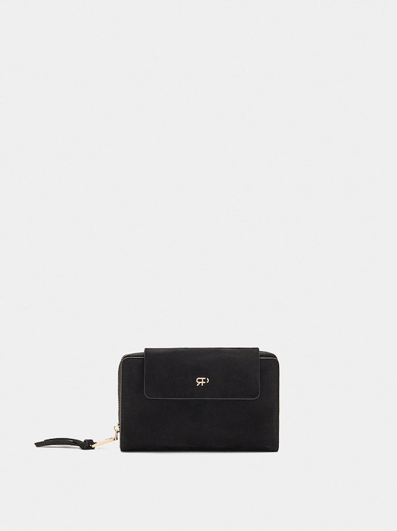 WALLET WITH SUEDE EFFECT