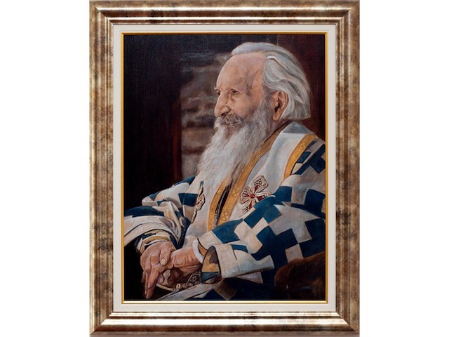 NOVO! Patrijarh Pavle - Ulje na platnu-74x60cm TOPALSKI
