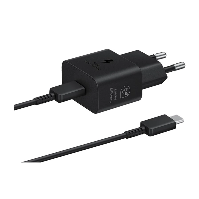 Super brzi kućni punjač 25W tip C sa kablom crni