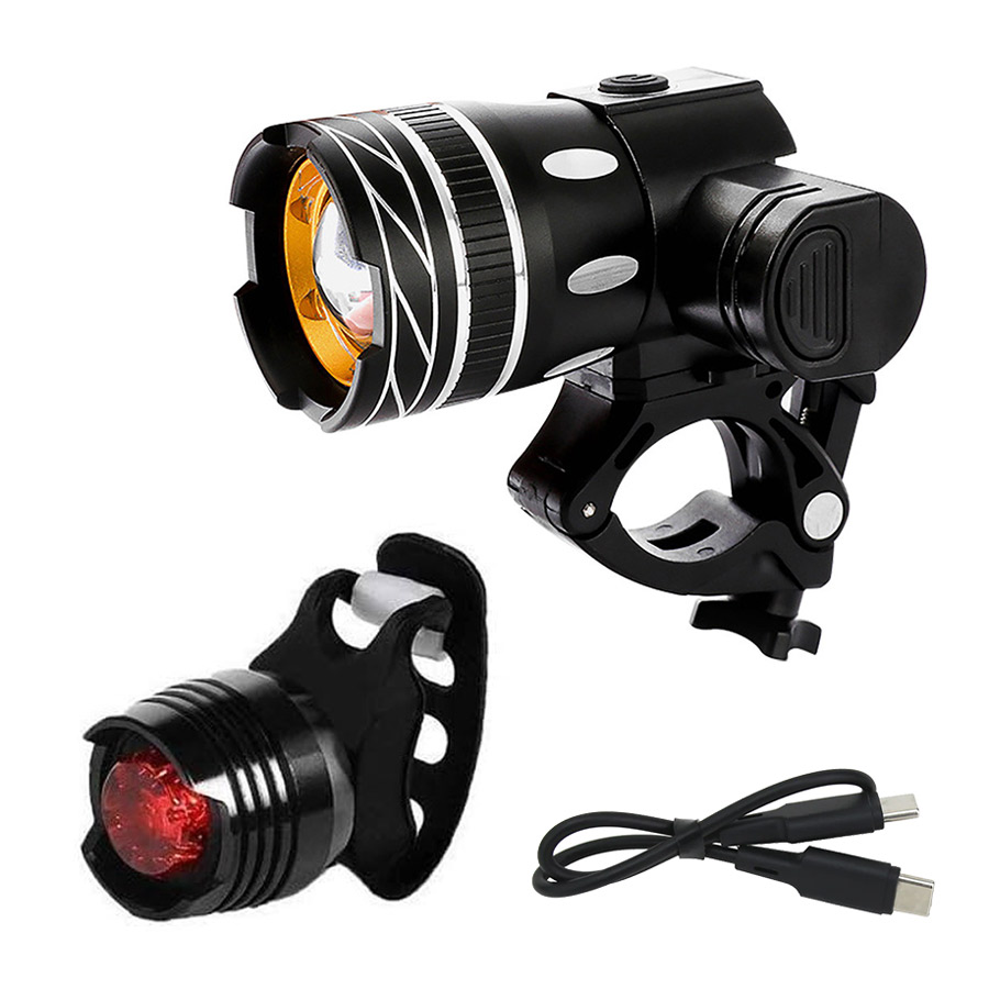 Svetlo komplet p+z alu USB 18650