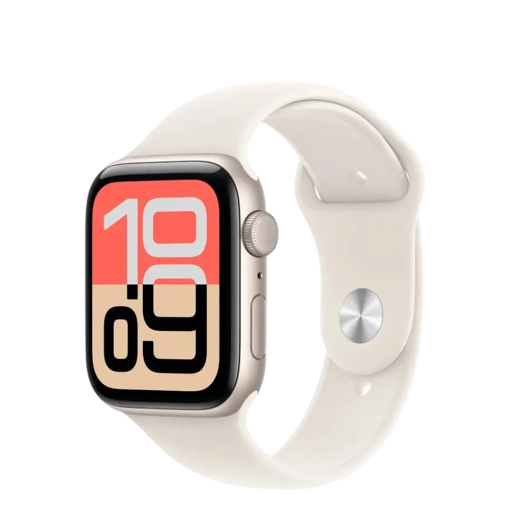 Apple Watch SE 3 GPS 40mm Starlight Aluminium Case with Starlight Sport Band – S/M, (meh34rk/a)
