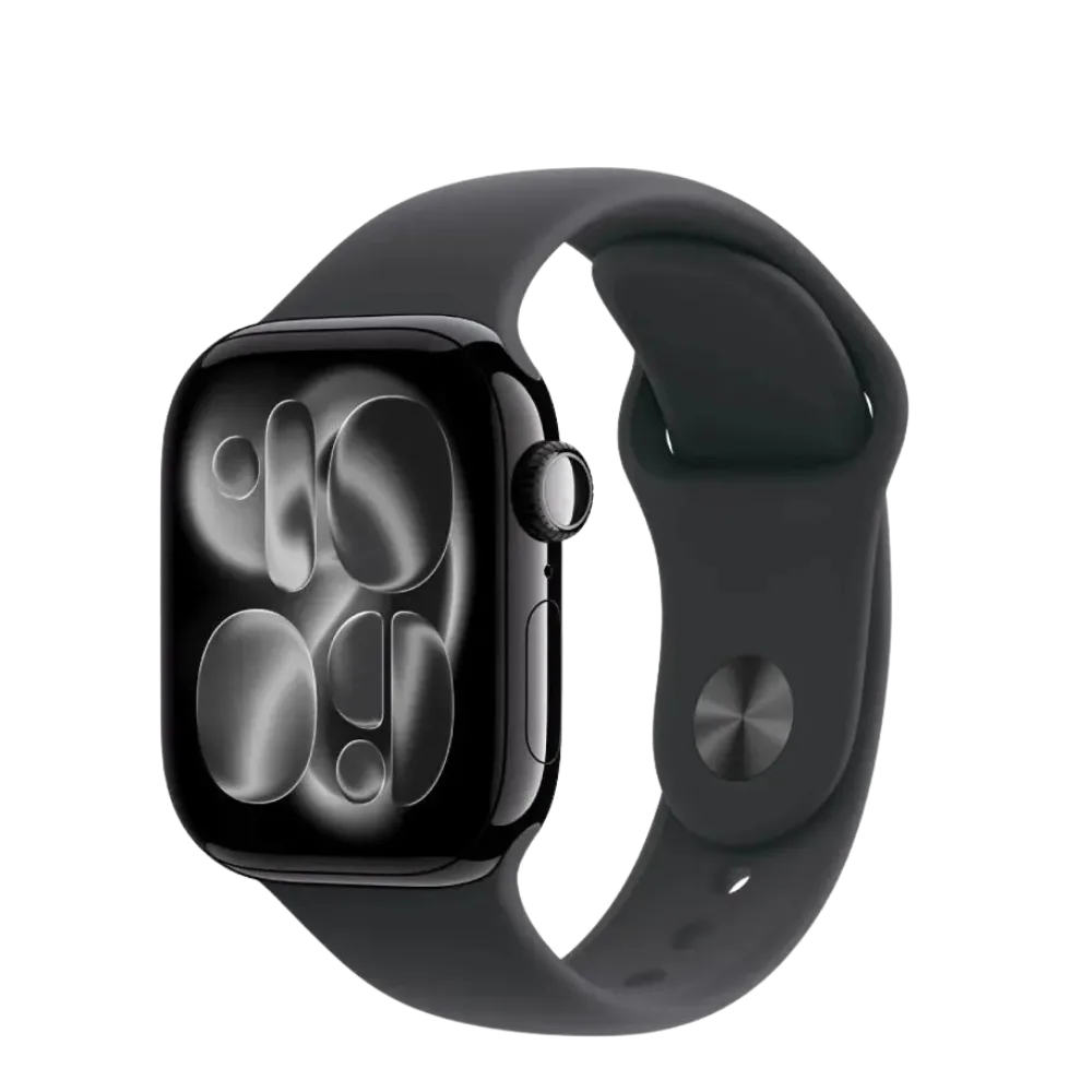 Apple Watch S11 GPS 42mm Jet Black Aluminium Case with Black Sport Band – S/M, (meqt4rk/a)
