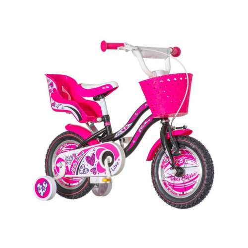 Bicikl Visitor Little heart 12" crno roze