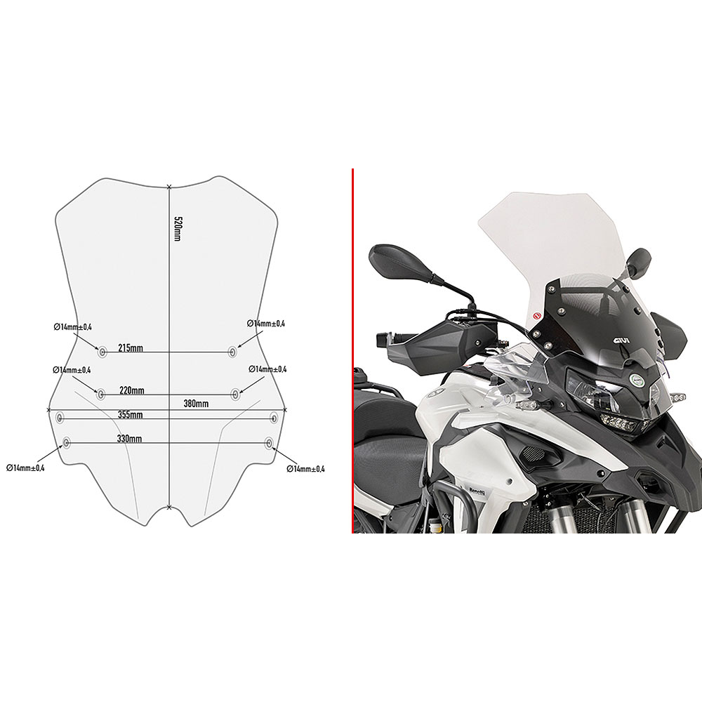 GIVI D8703ST Vizir providni Benelli TRK 502X (18-23)