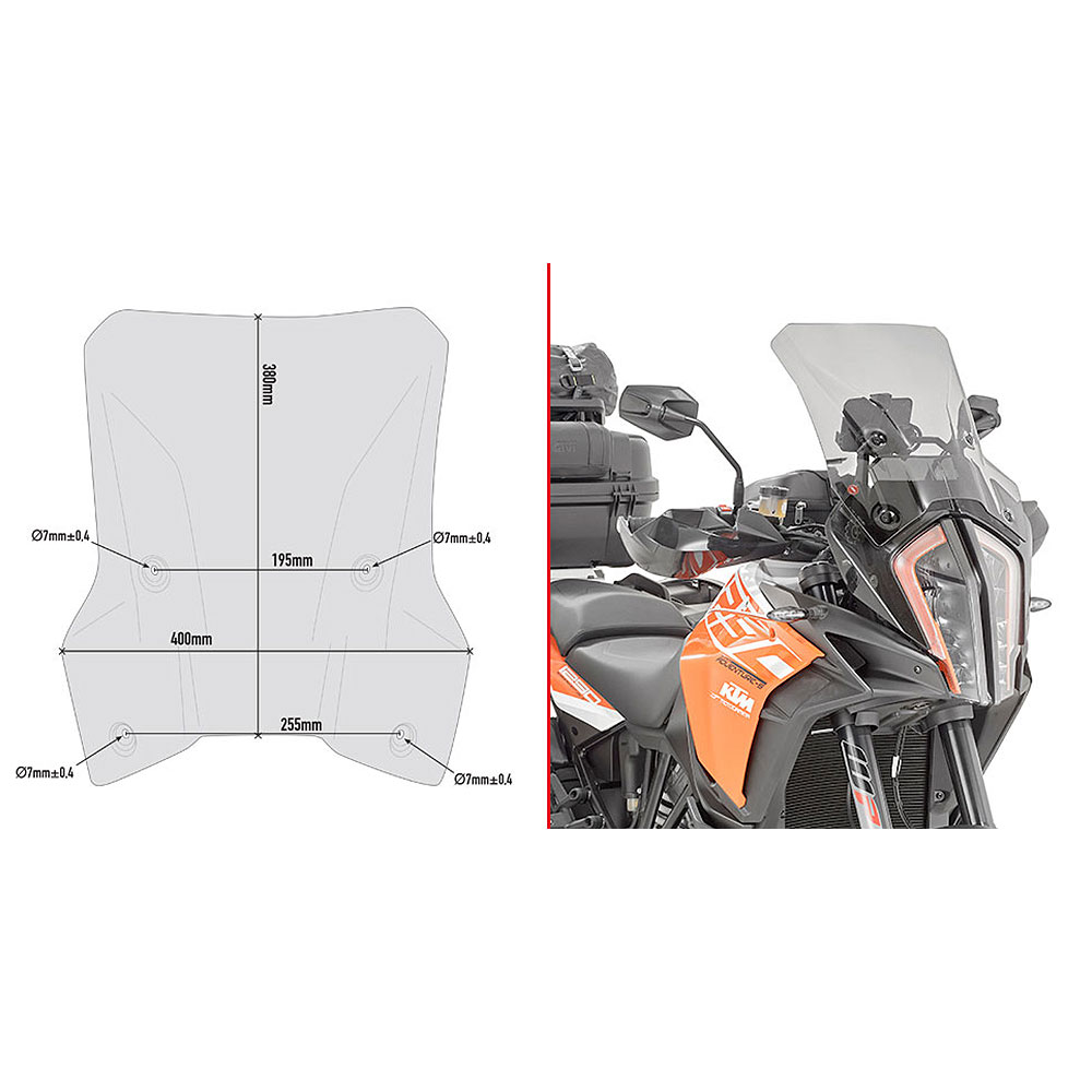 GIVI D7706S Vizir blago zatamnjeni KTM Super Adventure 1290 (17-20)