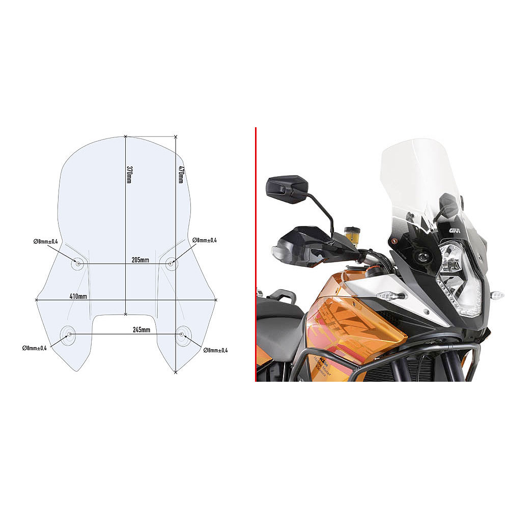 GIVI D7703ST Vizir providni KTM 1050 / 1090 / 1190 ADVENTURE