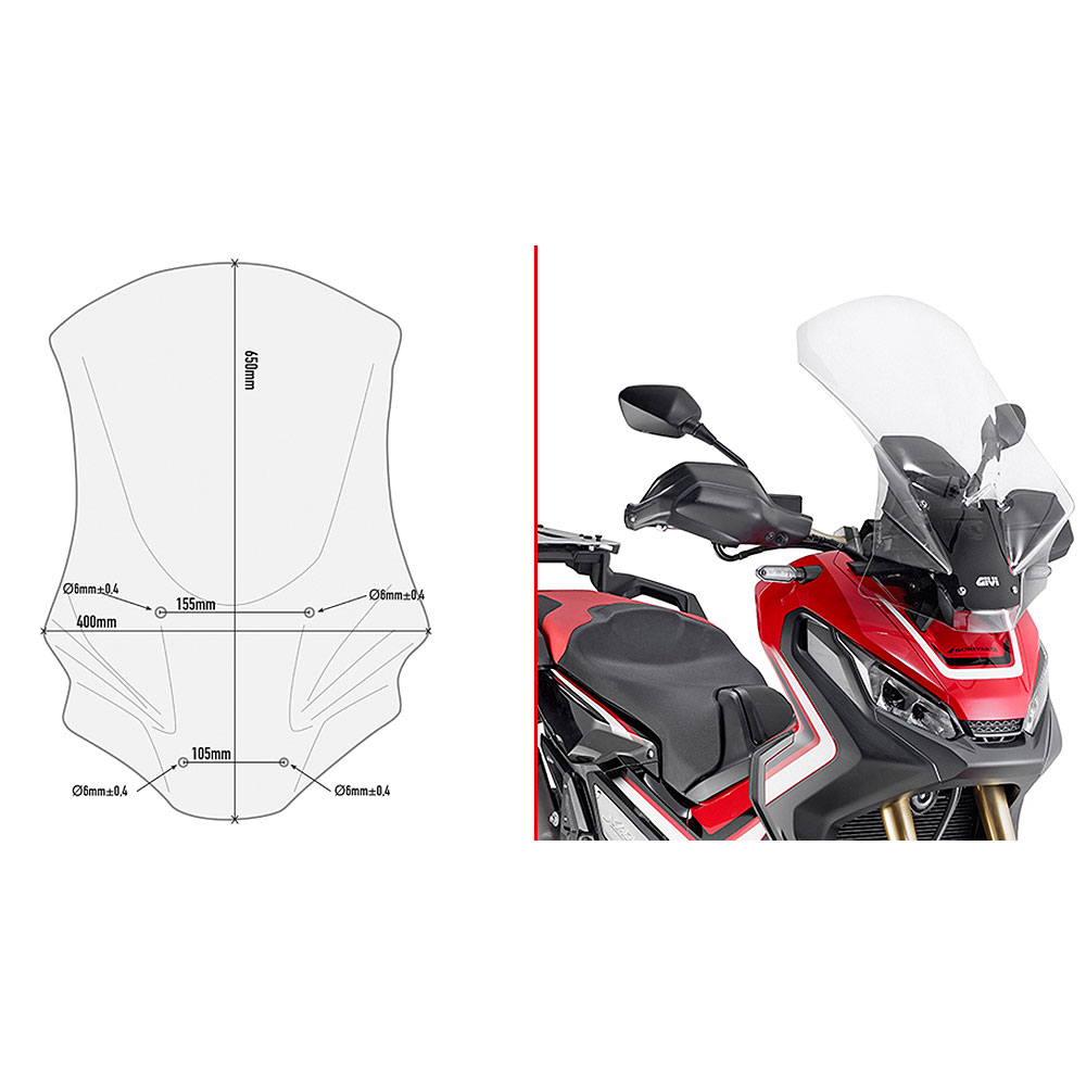 GIVI D1156ST Vizir providni povišeni Honda X-ADV 750 (17-20)