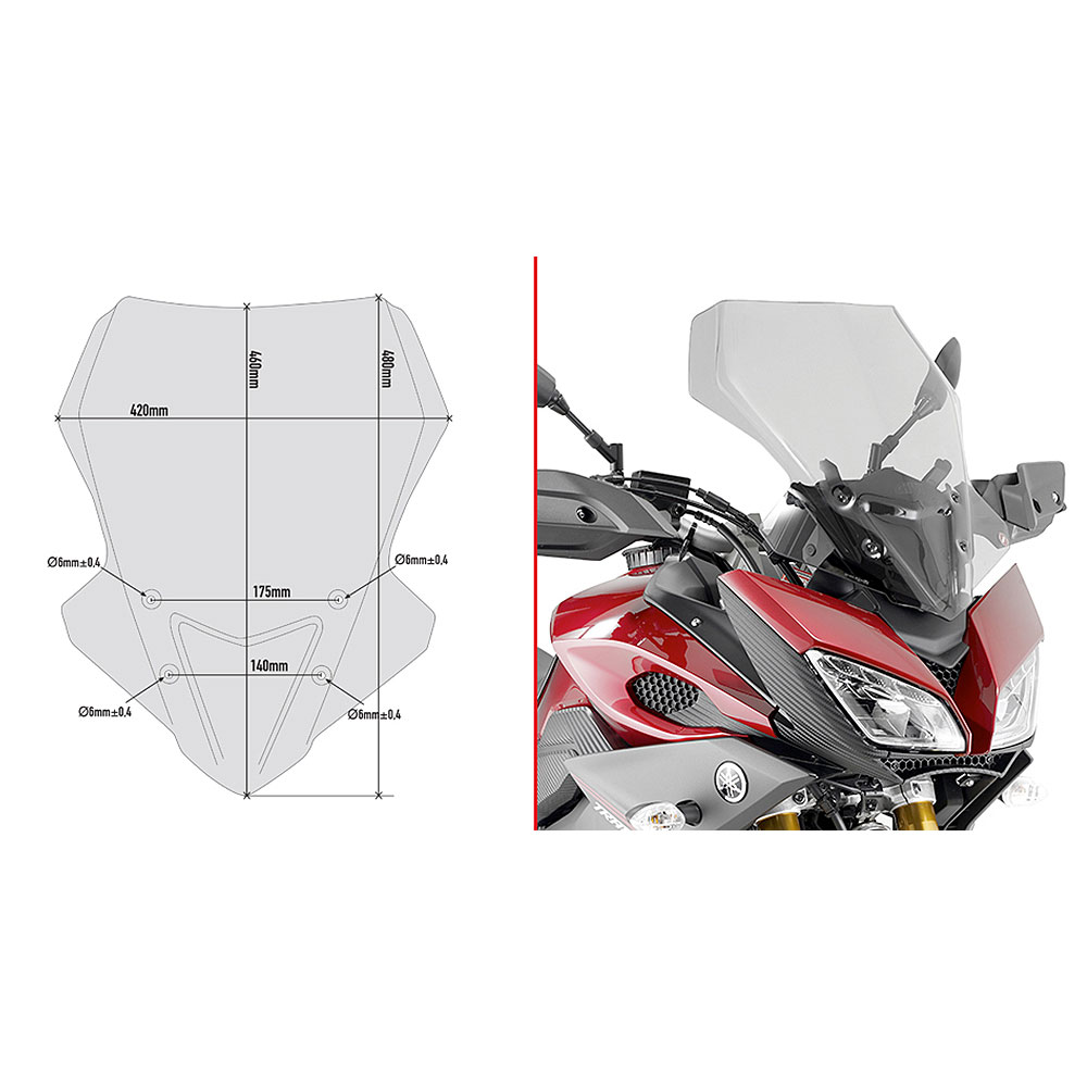 GIVI D2122S Vizir blago zatamnjeni Yamaha MT09 TRACER (15-17)
