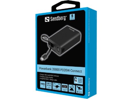Sandberg Powerbank, USB-C, 20000mAh (421-12)