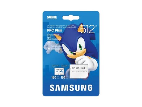 SAMSUNG MicroSDXC + SD adapter, 512GB, PRO Plus Sonic the Hedgehog (MB-MD512SA/LC1)