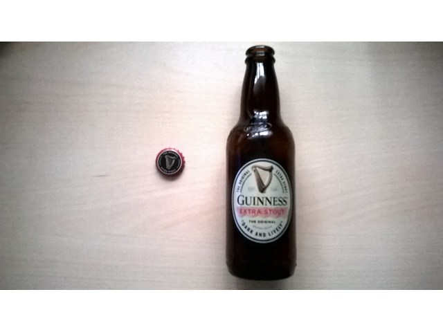 Prazna flaša GUINNESS Extra stout 330ml sa čepom