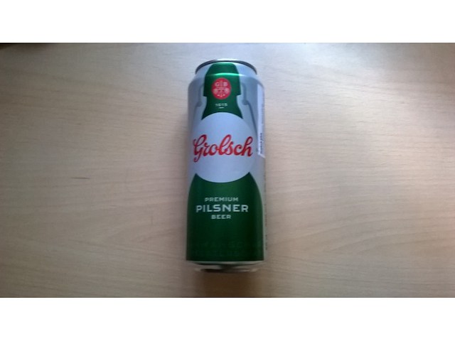 Prazna limenka GROLSCH premium pilsner beer 500ml