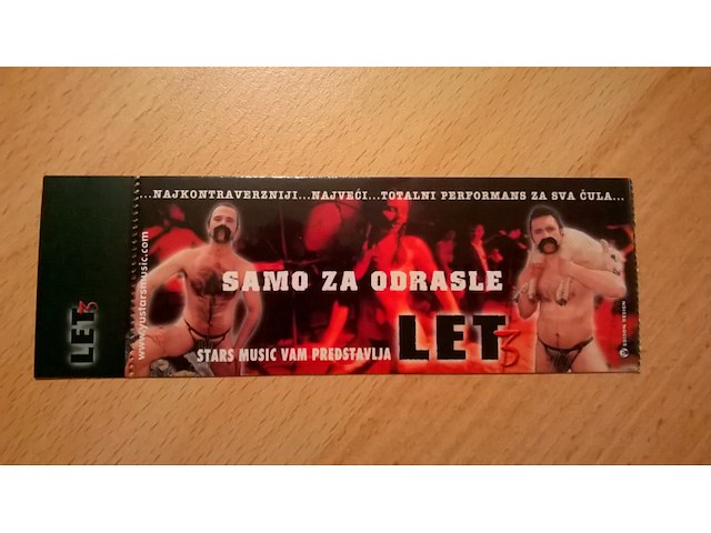 Ulaznica LET 3 01.03.2002. SKC Beograd