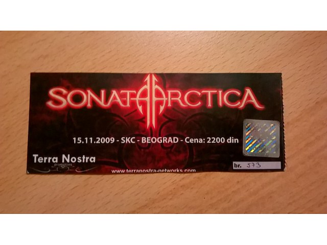Ulaznica SONATA ARCTICA 15.11.2009.