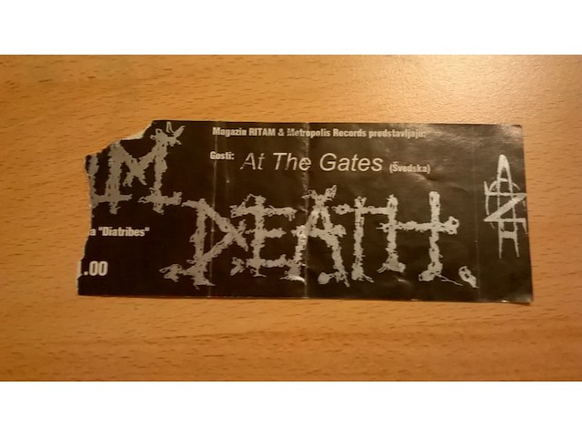 Ulaznica NAPALM DEATH 20.04.1996.