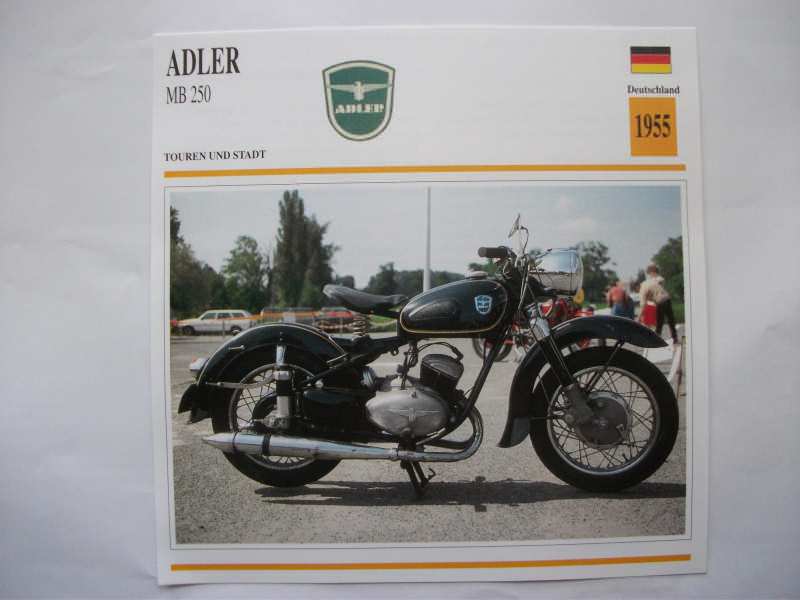Bike card ADLER MB 250 GER 1955