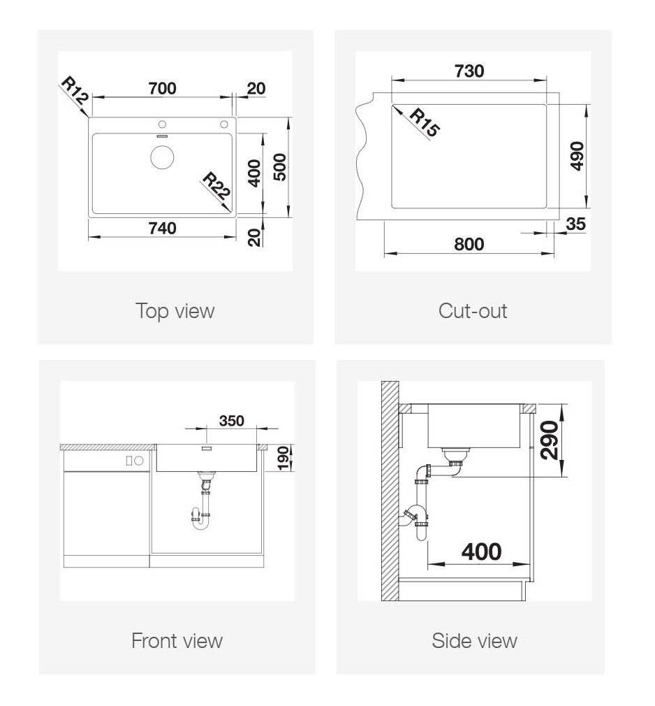 Blanco sudopera ANDANO 700-IF/A 525246