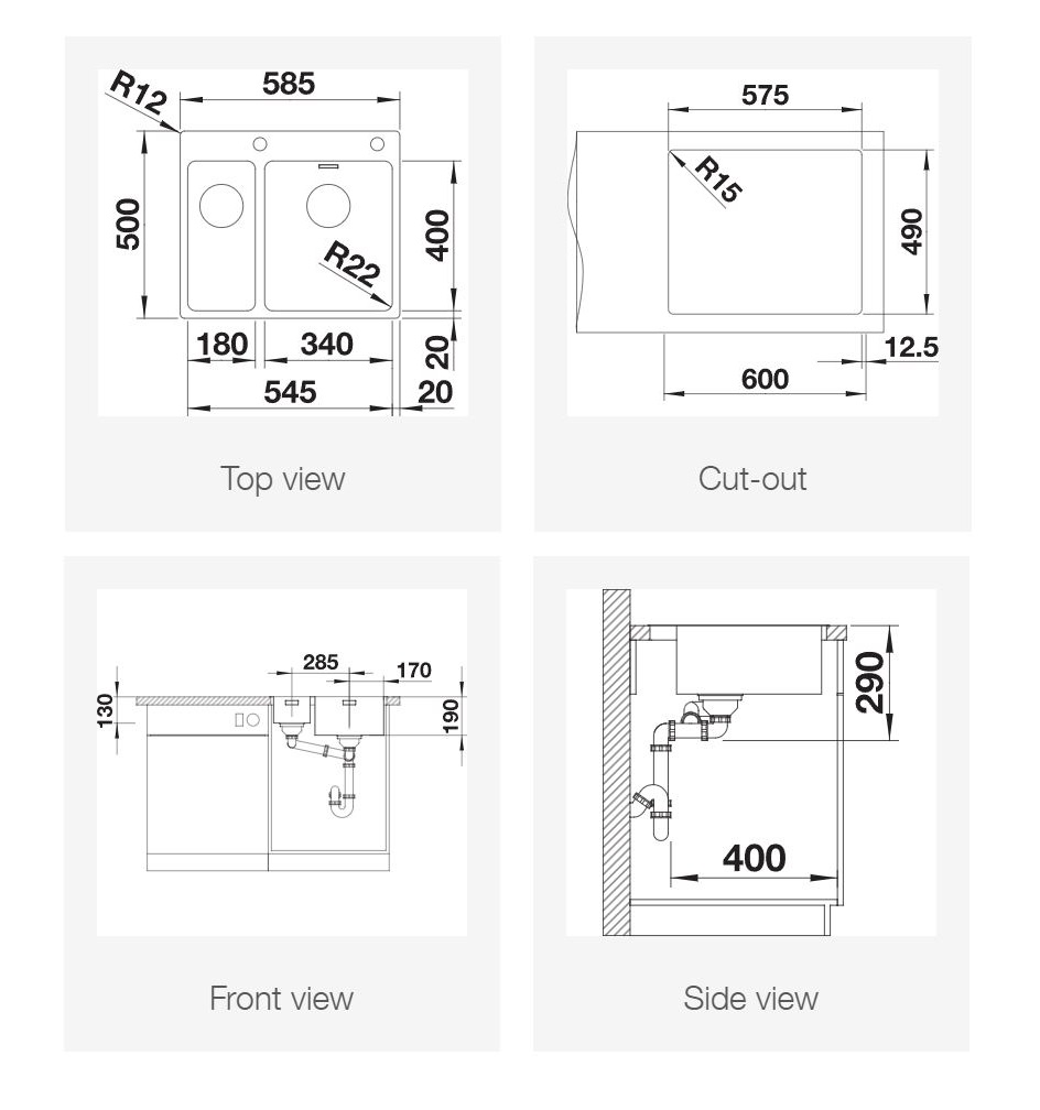 Blanco sudopera ANDANO 340/180-IF/A 525247