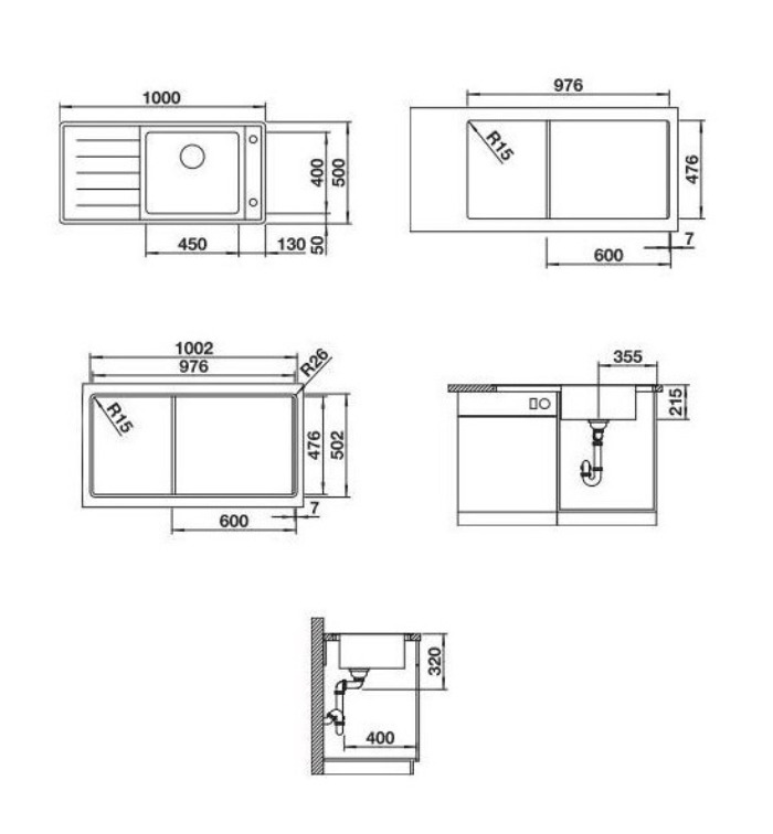 Blanco sudopera ANDANO XL 6S-IF RH 522999